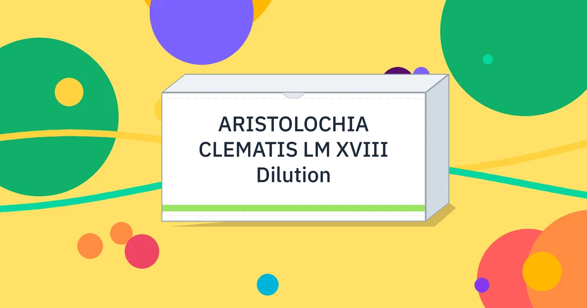 Symbolbild: Packung mit der Aufschrift ARISTOLOCHIA CLEMATIS LM XVIII Dilution (PZN 02673341) – Verfügbarkeit und Bezug in Apotheken in Frankfurt am Main