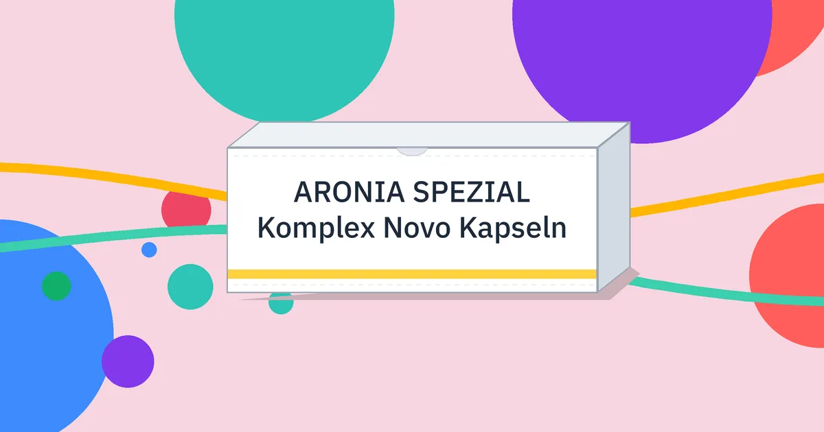 Symbolbild: Packung mit der Aufschrift ARONIA SPEZIAL Komplex Novo Kapseln (PZN 20386562) – Verfügbarkeit und Bezug in Apotheken in Frankfurt am Main