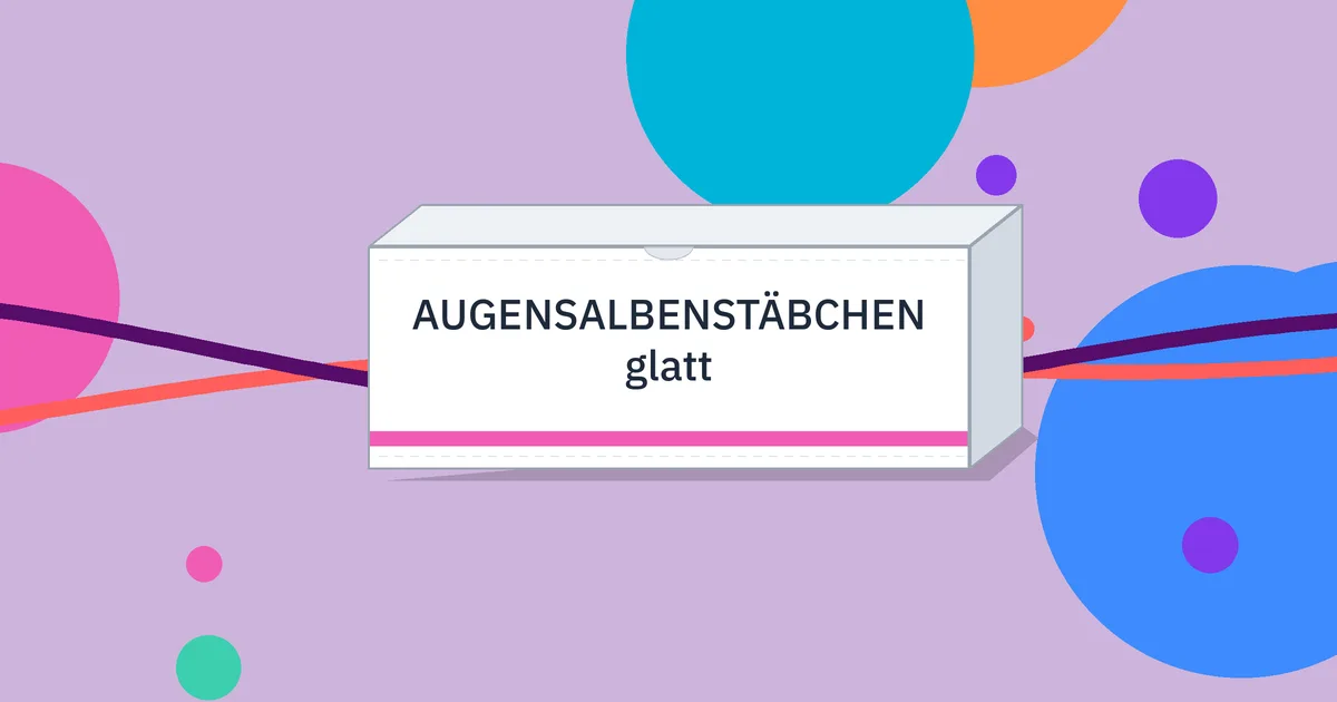 Symbolbild: Packung mit der Aufschrift AUGENSALBENSTÄBCHEN glatt (PZN 01724071) – Verfügbarkeit und Bezug in Apotheken in Frankfurt am Main