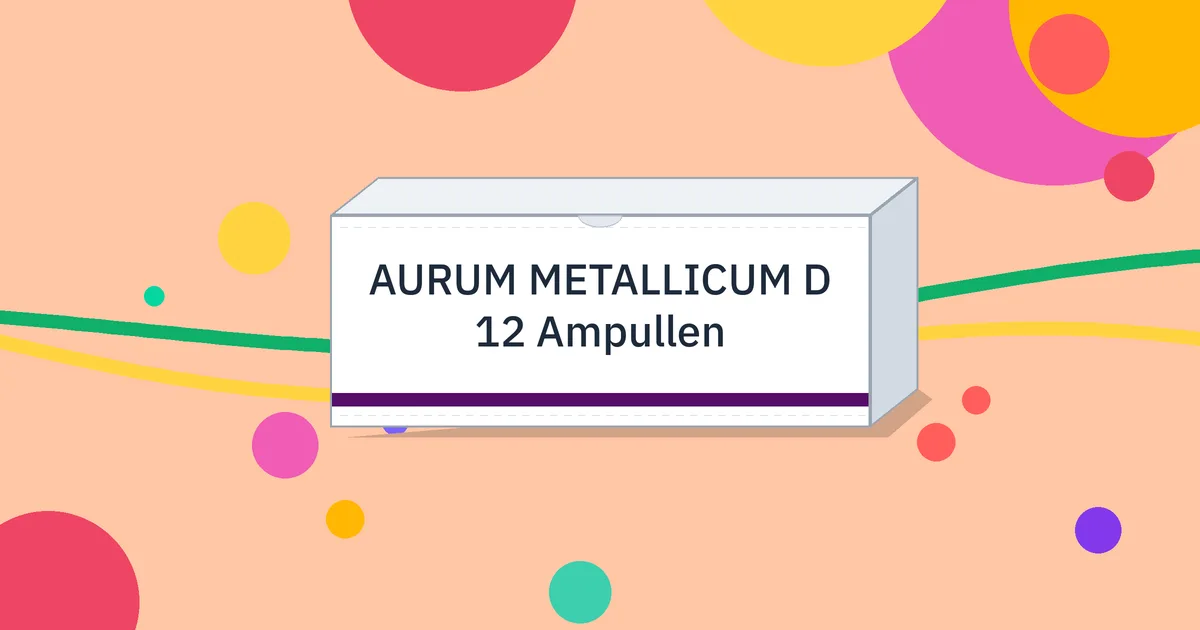 Symbolbild: Packung mit der Aufschrift AURUM METALLICUM D 12 Ampullen (PZN 11704342) – Verfügbarkeit und Bezug in Apotheken in Frankfurt am Main