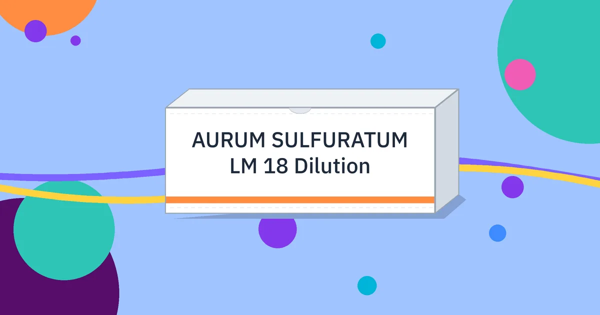 Symbolbild: Packung mit der Aufschrift AURUM SULFURATUM LM 18 Dilution (PZN 09430417) – Verfügbarkeit und Bezug in Apotheken in Frankfurt am Main