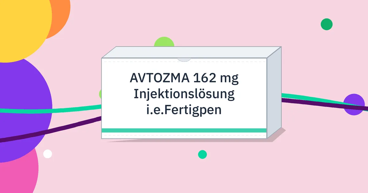 Symbolbild: Packung mit der Aufschrift AVTOZMA 162 mg Injektionslösung i.e.Fertigpen (PZN 20403527) – Verfügbarkeit und Bezug in Apotheken in Frankfurt am Main