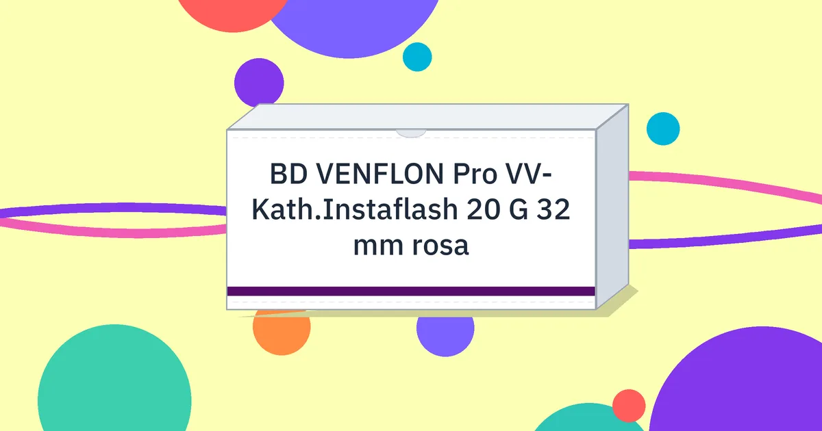 Symbolbild: Packung mit der Aufschrift BD VENFLON Pro VV-Kath.Instaflash 20 G 32 mm rosa (PZN 20273355) – Verfügbarkeit und Bezug in Apotheken in Frankfurt am Main