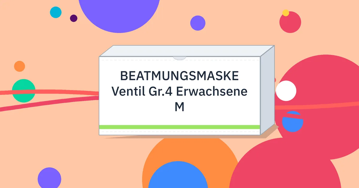 Symbolbild: Packung mit der Aufschrift BEATMUNGSMASKE Ventil Gr.4 Erwachsene M (PZN 16211621) – Verfügbarkeit und Bezug in Apotheken in Frankfurt am Main