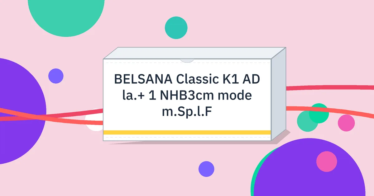 Symbolbild: Packung mit der Aufschrift BELSANA Classic K1 AD la.+ 1 NHB3cm mode m.Sp.l.F (PZN 19254430) – Verfügbarkeit und Bezug in Apotheken in Frankfurt am Main