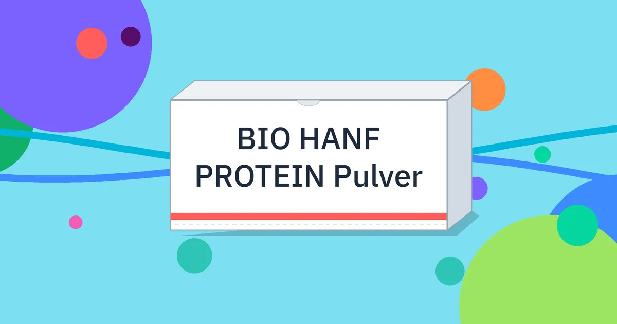 Symbolbild: Packung mit der Aufschrift BIO HANF PROTEIN Pulver (PZN 10009491) – Verfügbarkeit und Bezug in Apotheken in Frankfurt am Main