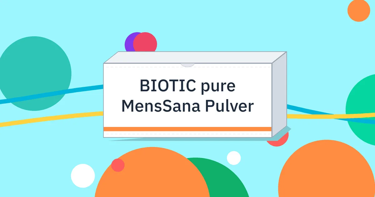 Symbolbild: Packung mit der Aufschrift BIOTIC pure MensSana Pulver (PZN 19208051) – Verfügbarkeit und Bezug in Apotheken in Frankfurt am Main