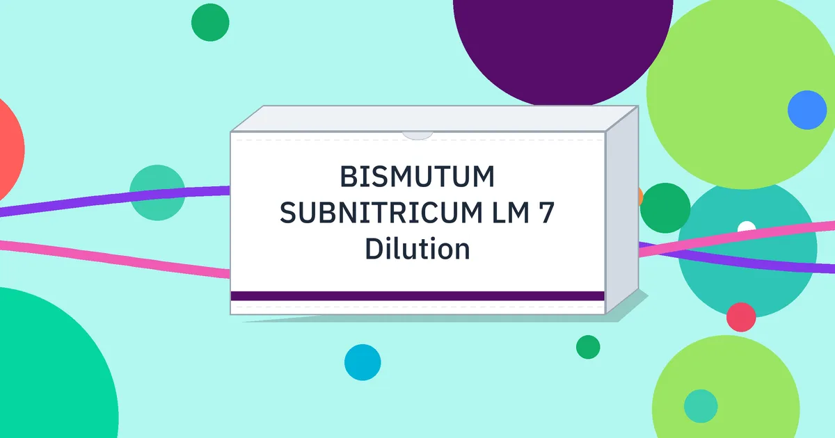 Symbolbild: Packung mit der Aufschrift BISMUTUM SUBNITRICUM LM 7 Dilution (PZN 13388543) – Verfügbarkeit und Bezug in Apotheken in Frankfurt am Main