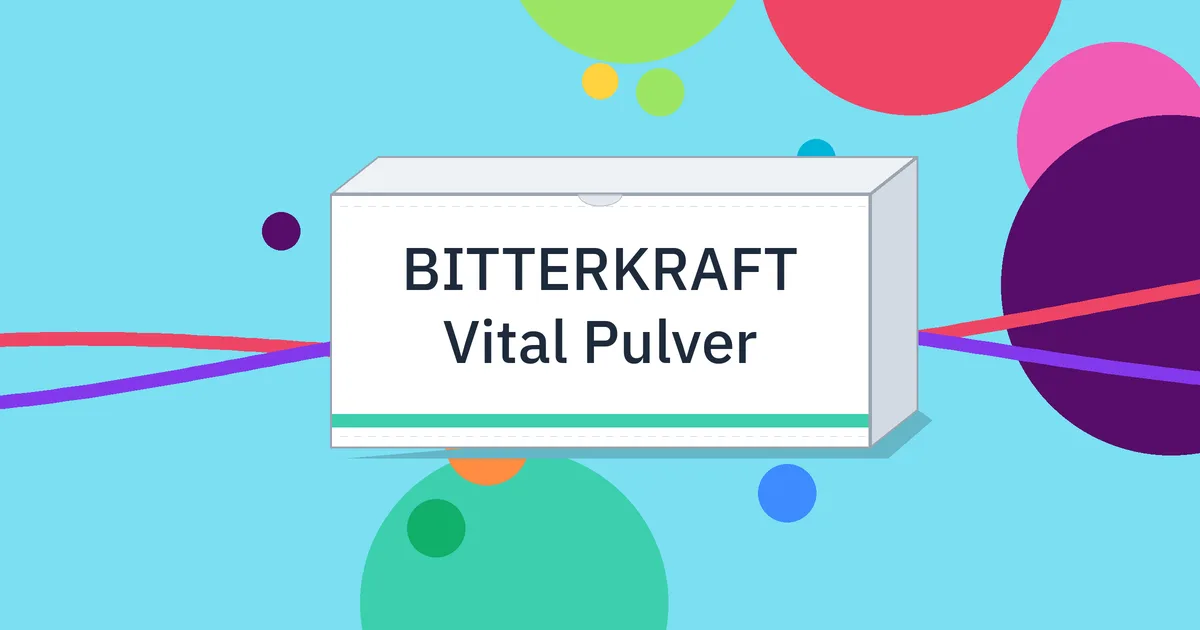 Symbolbild: Packung mit der Aufschrift BITTERKRAFT Vital Pulver (PZN 02566361) – Verfügbarkeit und Bezug in Apotheken in Frankfurt am Main
