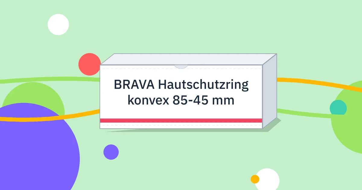 Symbolbild: Packung mit der Aufschrift BRAVA Hautschutzring konvex 85-45 mm (PZN 18224125) – Verfügbarkeit und Bezug in Apotheken in Frankfurt am Main