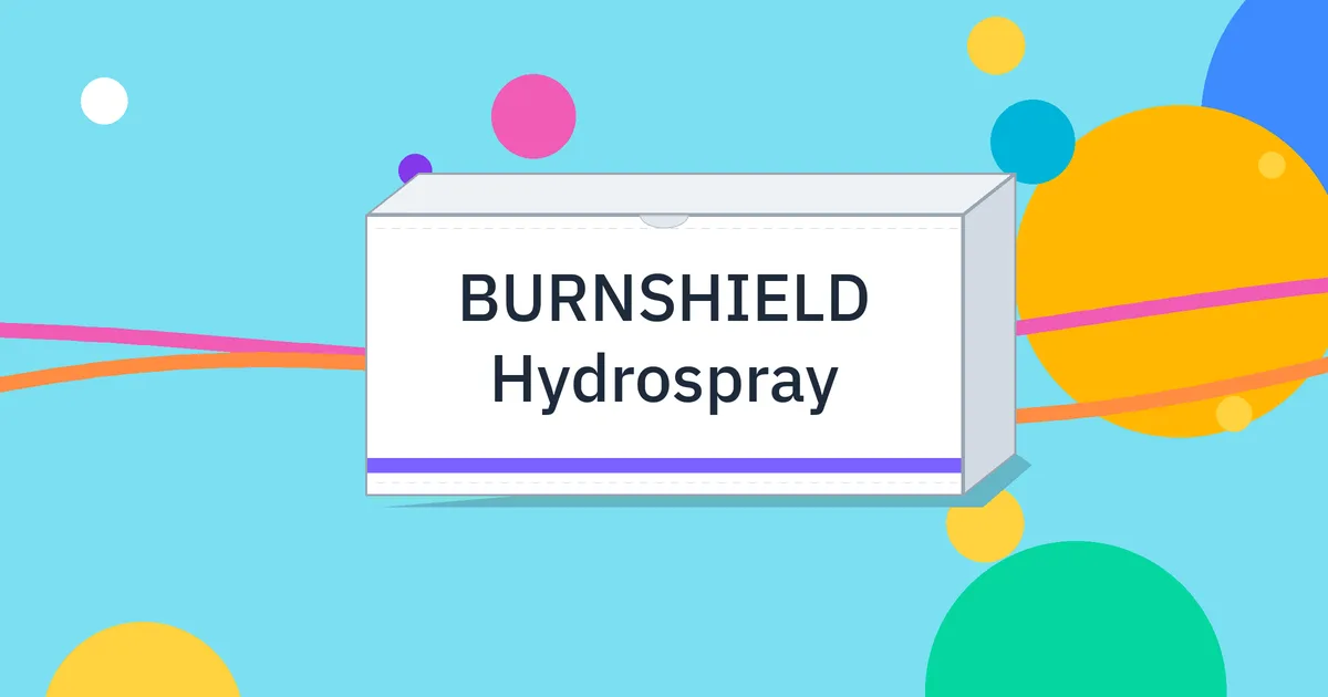 Symbolbild: Packung mit der Aufschrift BURNSHIELD Hydrospray (PZN 09107797) – Verfügbarkeit und Bezug in Apotheken in Frankfurt am Main