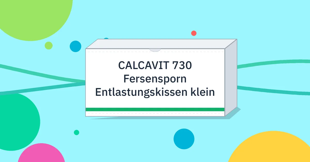 Symbolbild: Packung mit der Aufschrift CALCAVIT 730 Fersensporn Entlastungskissen klein (PZN 06079793) – Verfügbarkeit und Bezug in Apotheken in Frankfurt am Main
