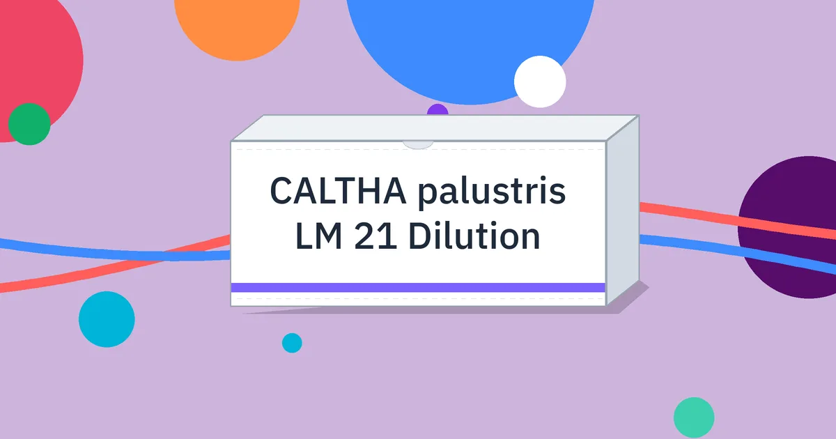 Symbolbild: Packung mit der Aufschrift CALTHA palustris LM 21 Dilution (PZN 13411696) – Verfügbarkeit und Bezug in Apotheken in Frankfurt am Main