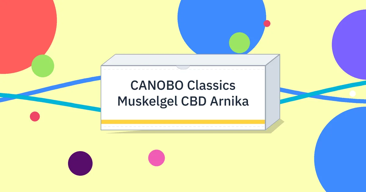 Symbolbild: Packung mit der Aufschrift CANOBO Classics Muskelgel CBD Arnika (PZN 17755292) – Verfügbarkeit und Bezug in Apotheken in Frankfurt am Main