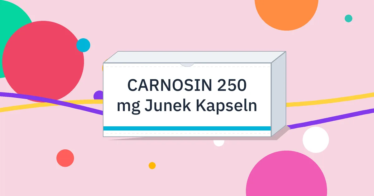 Symbolbild: Packung mit der Aufschrift CARNOSIN 250 mg Junek Kapseln (PZN 00985510) – Verfügbarkeit und Bezug in Apotheken in Frankfurt am Main