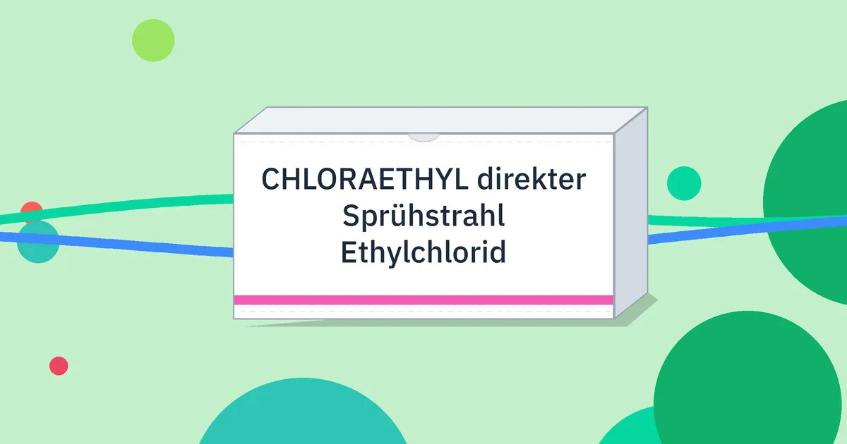 Symbolbild: Packung mit der Aufschrift CHLORAETHYL direkter Sprühstrahl Ethylchlorid (PZN 20321077) – Verfügbarkeit und Bezug in Apotheken in Frankfurt am Main