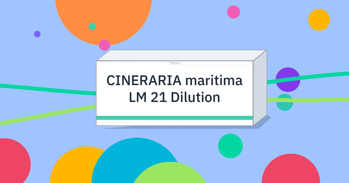 Symbolbild: Packung mit der Aufschrift CINERARIA maritima LM 21 Dilution (PZN 12820033) – Verfügbarkeit und Bezug in Apotheken in Frankfurt am Main