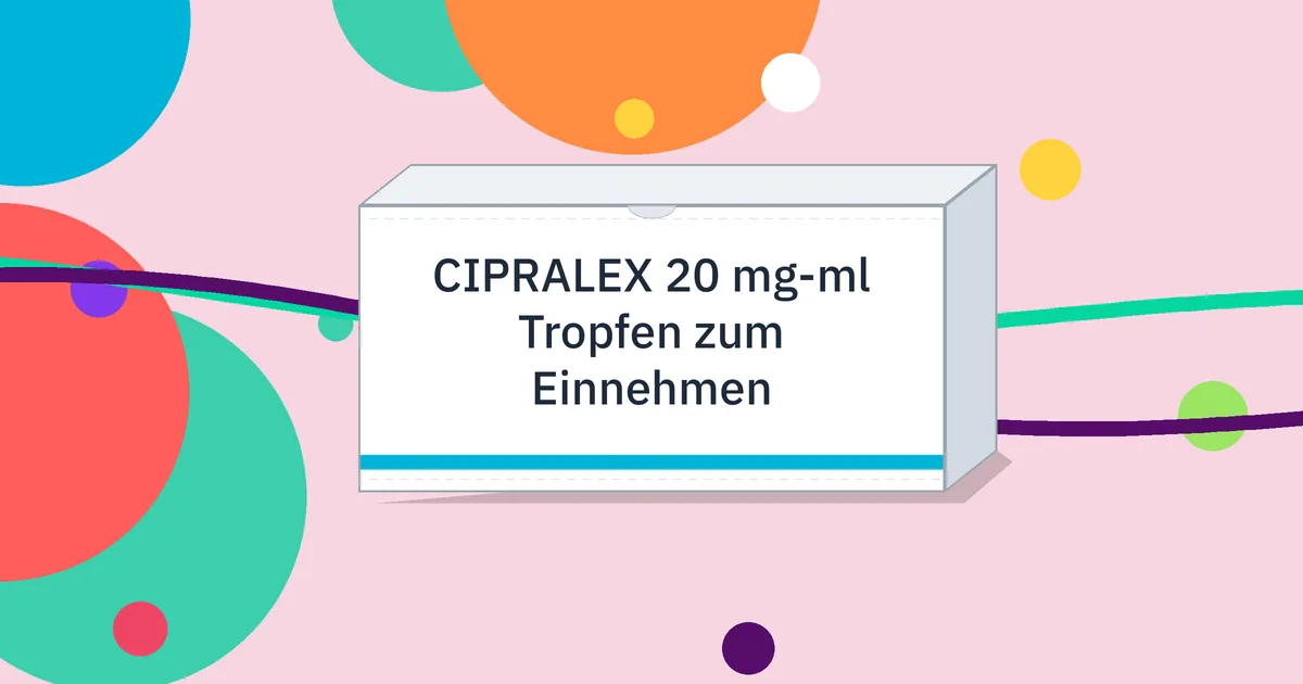 Symbolbild: Packung mit der Aufschrift CIPRALEX 20 mg-ml Tropfen zum Einnehmen (PZN 09294405) – Verfügbarkeit und Bezug in Apotheken in Frankfurt am Main