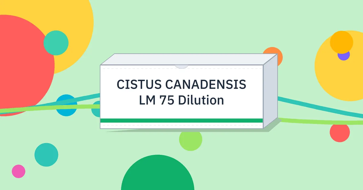 Symbolbild: Packung mit der Aufschrift CISTUS CANADENSIS LM 75 Dilution (PZN 12821558) – Verfügbarkeit und Bezug in Apotheken in Frankfurt am Main
