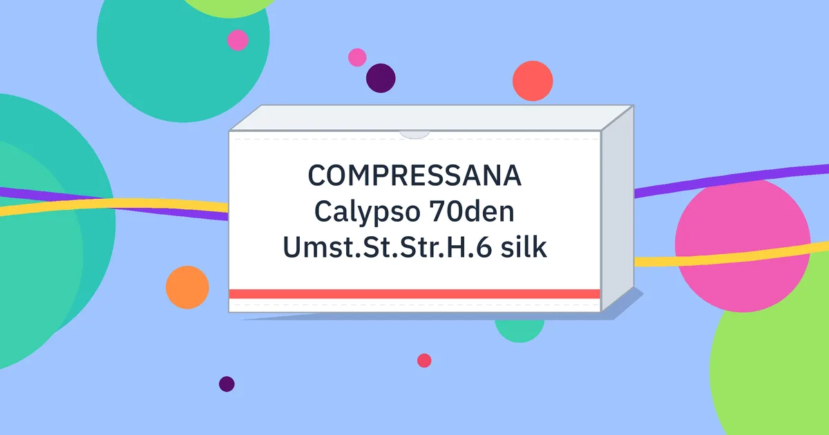 Symbolbild: Packung mit der Aufschrift COMPRESSANA Calypso 70den Umst.St.Str.H.6 silk (PZN 07719088) – Verfügbarkeit und Bezug in Apotheken in Frankfurt am Main