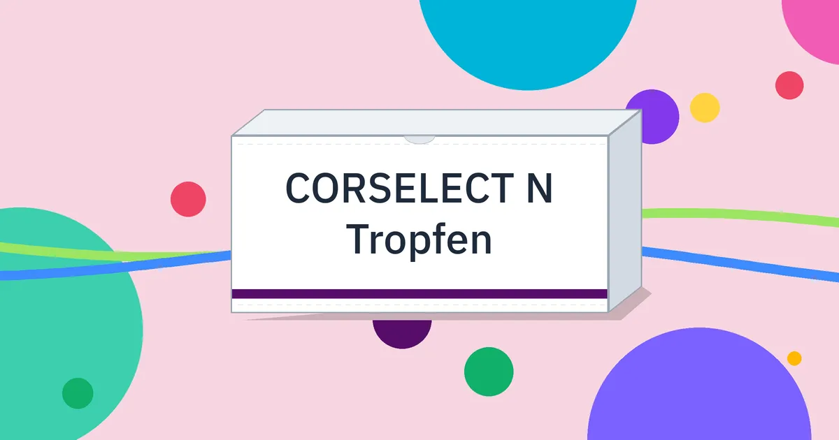 Symbolbild: Packung mit der Aufschrift CORSELECT N Tropfen (PZN 00604991) – Verfügbarkeit und Bezug in Apotheken in Frankfurt am Main