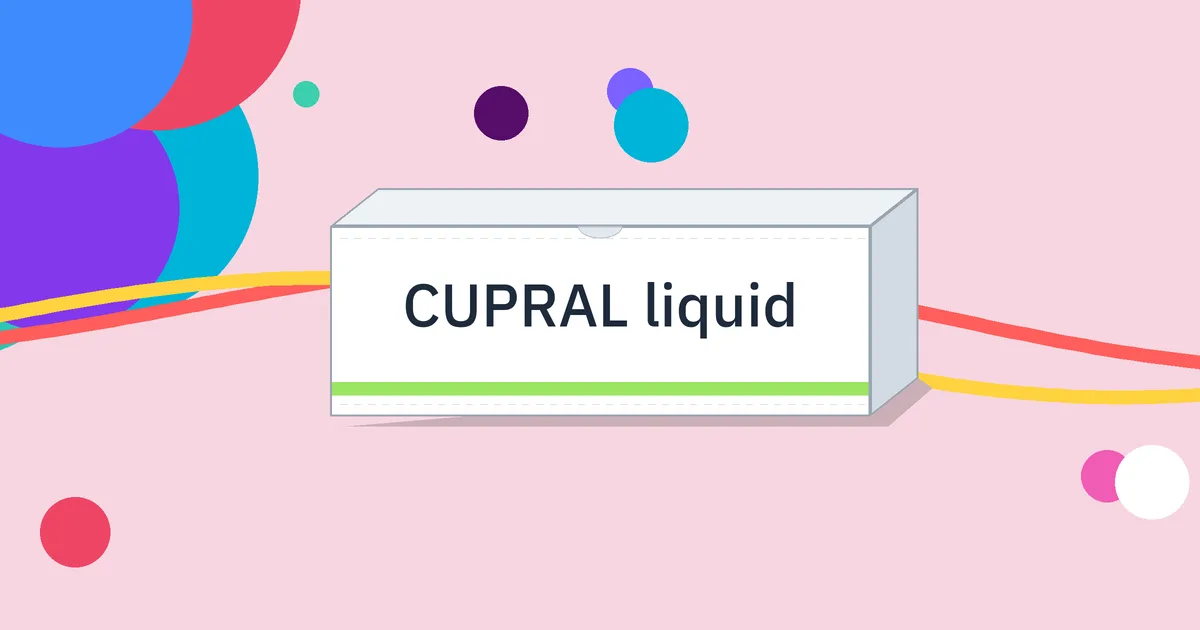 Symbolbild: Packung mit der Aufschrift CUPRAL liquid (PZN 17439639) – Verfügbarkeit und Bezug in Apotheken in Frankfurt am Main