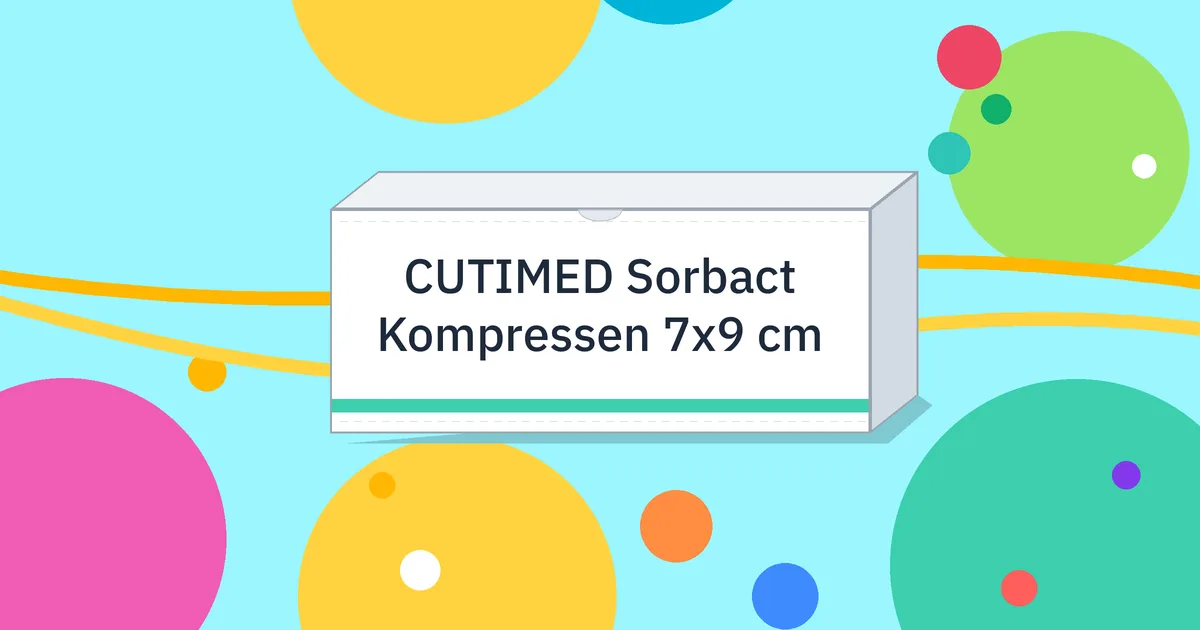 Symbolbild: Packung mit der Aufschrift CUTIMED Sorbact Kompressen 7x9 cm (PZN 20139243) – Verfügbarkeit und Bezug in Apotheken in Frankfurt am Main