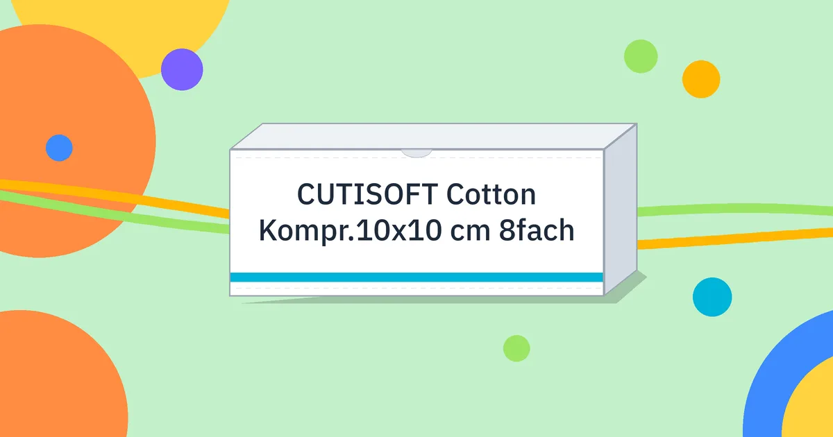 Symbolbild: Packung mit der Aufschrift CUTISOFT Cotton Kompr.10x10 cm 8fach (PZN 06477772) – Verfügbarkeit und Bezug in Apotheken in Frankfurt am Main