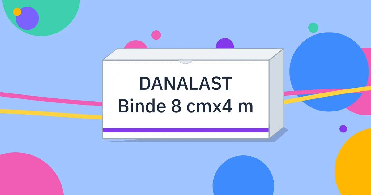 Symbolbild: Packung mit der Aufschrift DANALAST Binde 8 cmx4 m (PZN 07636646) – Verfügbarkeit und Bezug in Apotheken in Frankfurt am Main