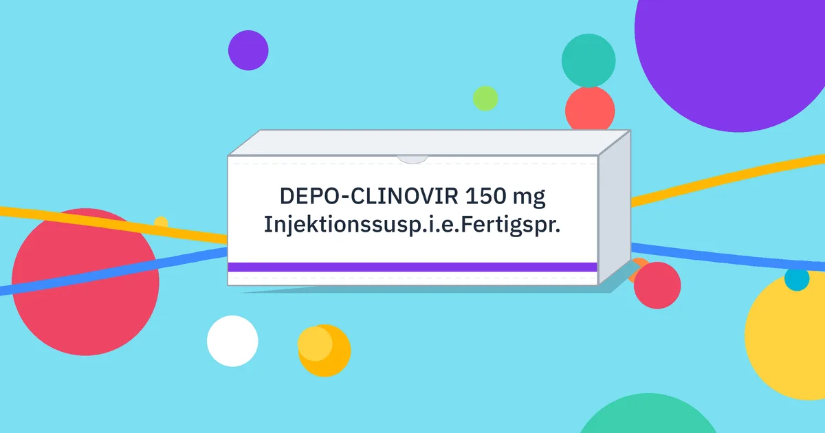 Symbolbild: Packung mit der Aufschrift DEPO-CLINOVIR 150 mg Injektionssusp.i.e.Fertigspr. (PZN 00427046) – Verfügbarkeit und Bezug in Apotheken in Frankfurt am Main