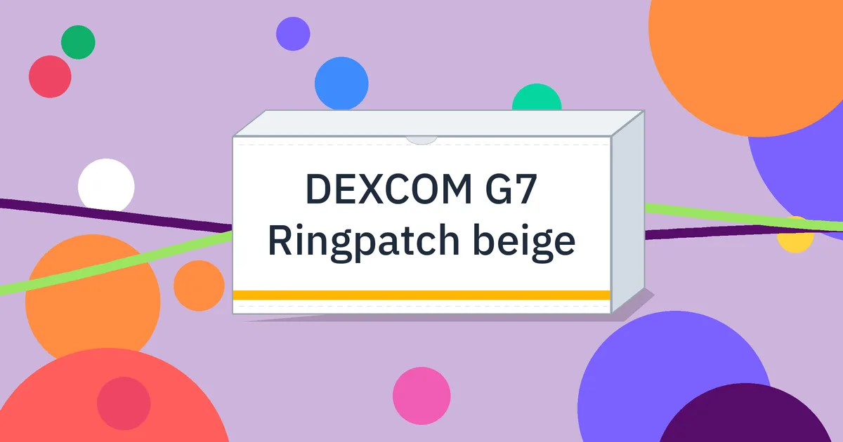 Symbolbild: Packung mit der Aufschrift DEXCOM G7 Ringpatch beige (PZN 19865814) – Verfügbarkeit und Bezug in Apotheken in Frankfurt am Main
