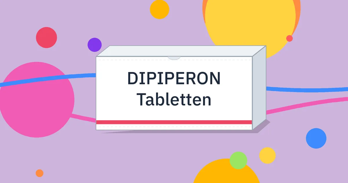 Symbolbild: Packung mit der Aufschrift DIPIPERON Tabletten (PZN 07388326) – Verfügbarkeit und Bezug in Apotheken in Frankfurt am Main