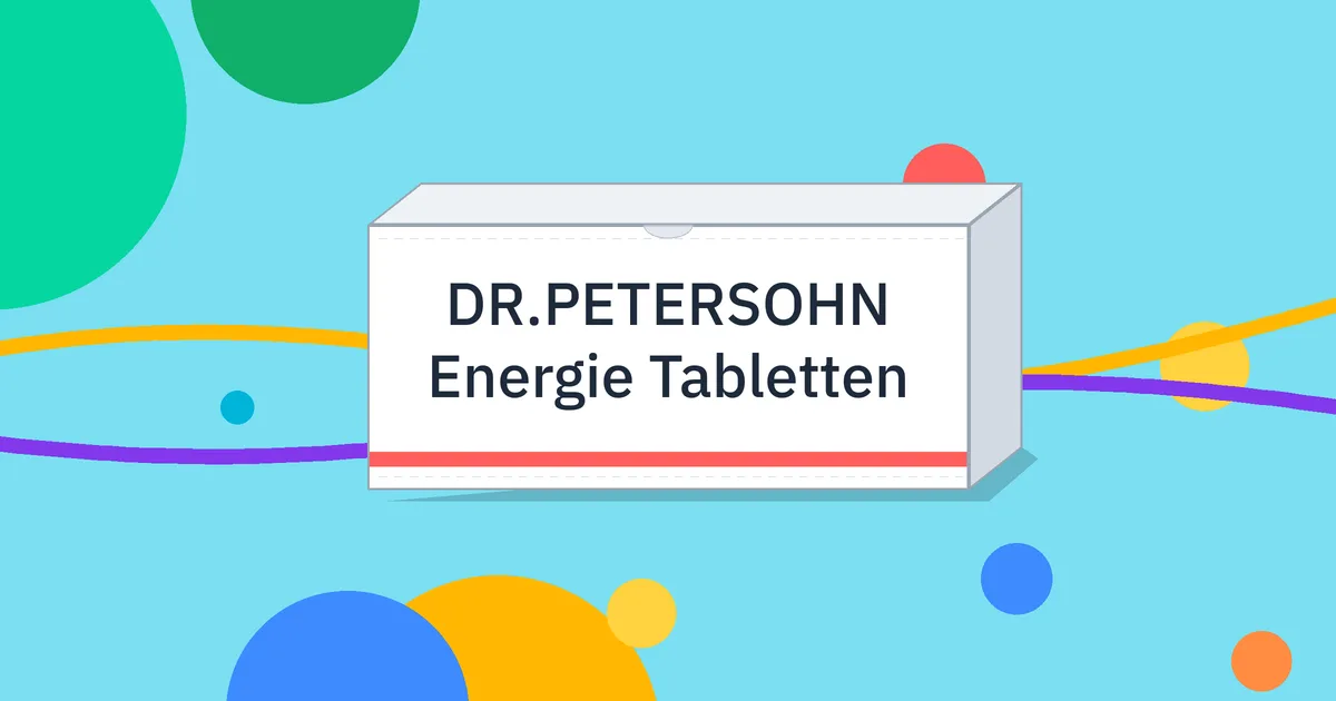 Symbolbild: Packung mit der Aufschrift DR.PETERSOHN Energie Tabletten (PZN 20302677) – Verfügbarkeit und Bezug in Apotheken in Frankfurt am Main