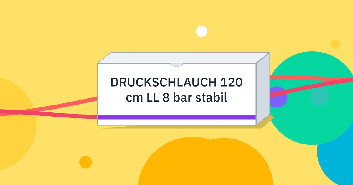 Symbolbild: Packung mit der Aufschrift DRUCKSCHLAUCH 120 cm LL 8 bar stabil (PZN 17487489) – Verfügbarkeit und Bezug in Apotheken in Frankfurt am Main