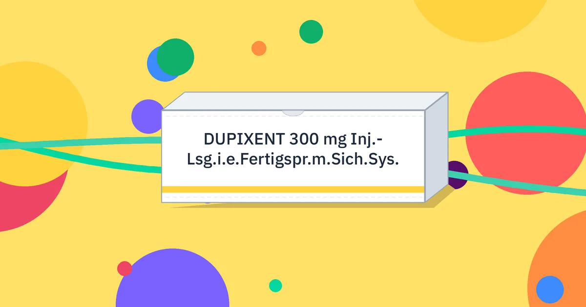 Symbolbild: Packung mit der Aufschrift DUPIXENT 300 mg Inj.-Lsg.i.e.Fertigspr.m.Sich.Sys. (PZN 16488392) – Verfügbarkeit und Bezug in Apotheken in Frankfurt am Main
