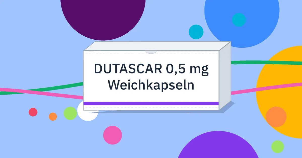 Symbolbild: Packung mit der Aufschrift DUTASCAR 0,5 mg Weichkapseln (PZN 13233585) – Verfügbarkeit und Bezug in Apotheken in Frankfurt am Main