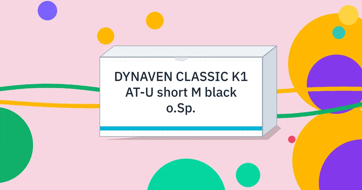 Symbolbild: Packung mit der Aufschrift DYNAVEN CLASSIC K1 AT-U short M black o.Sp. (PZN 18416528) – Verfügbarkeit und Bezug in Apotheken in Frankfurt am Main