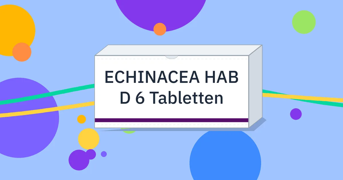 Symbolbild: Packung mit der Aufschrift ECHINACEA HAB D 6 Tabletten (PZN 02629914) – Verfügbarkeit und Bezug in Apotheken in Frankfurt am Main