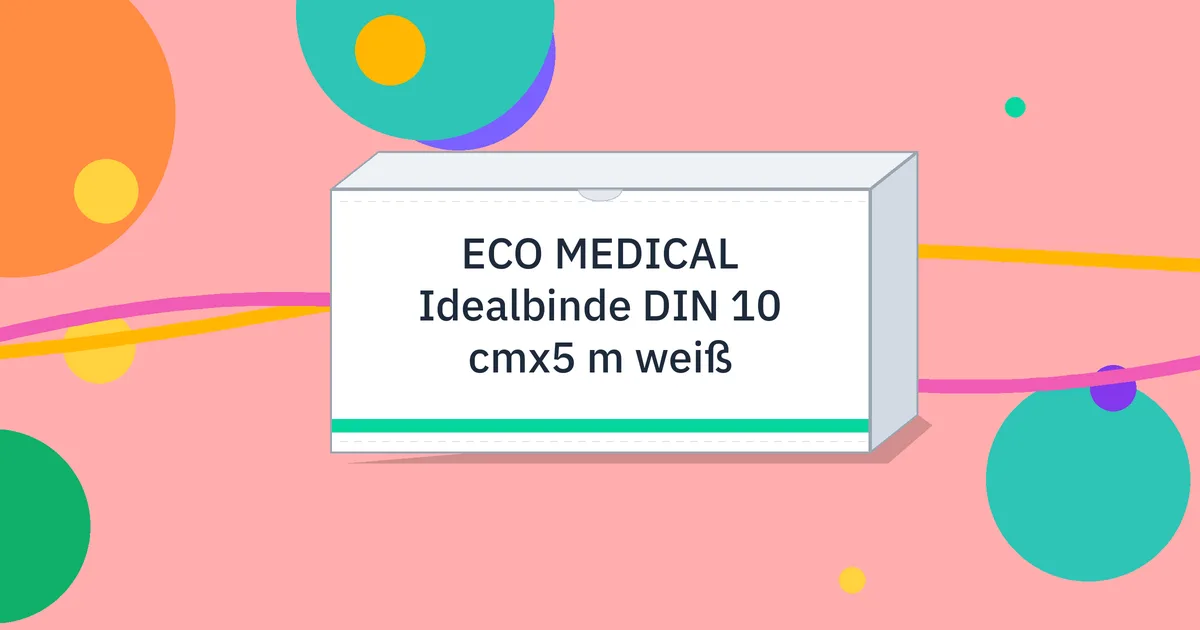 Symbolbild: Packung mit der Aufschrift ECO MEDICAL Idealbinde DIN 10 cmx5 m weiß (PZN 00746449) – Verfügbarkeit und Bezug in Apotheken in Frankfurt am Main