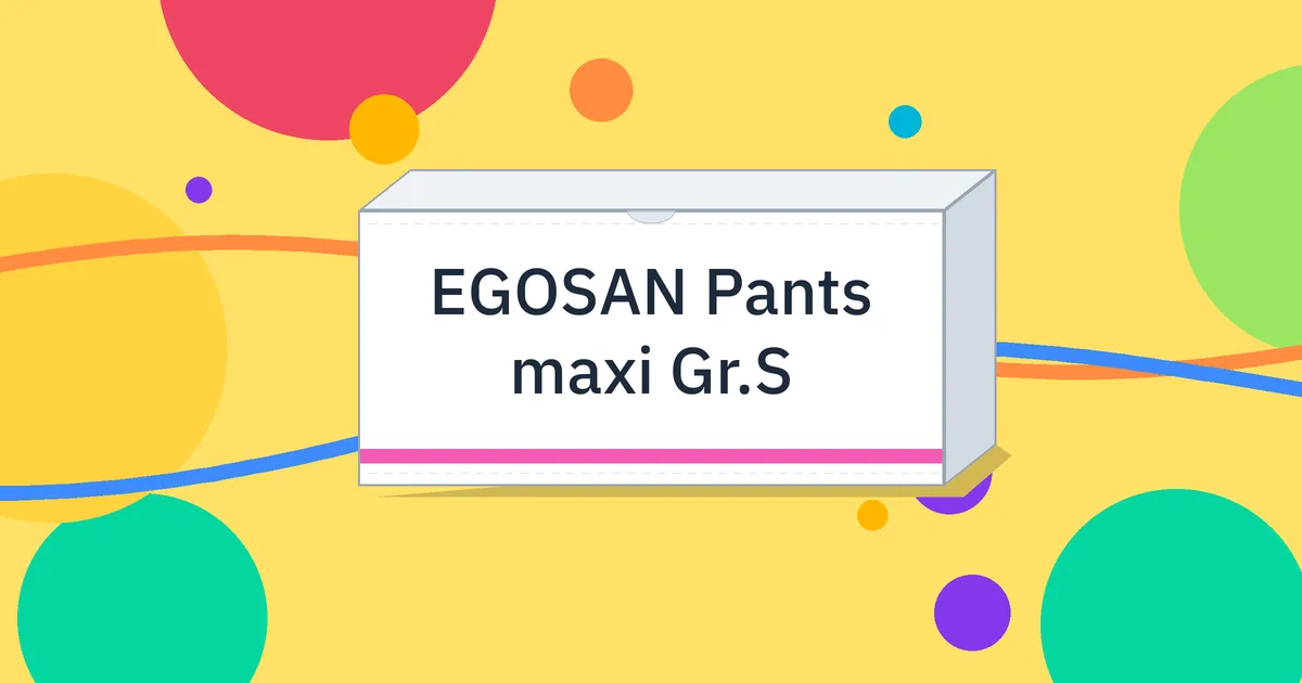 Symbolbild: Packung mit der Aufschrift EGOSAN Pants maxi Gr.S (PZN 16893170) – Verfügbarkeit und Bezug in Apotheken in Frankfurt am Main