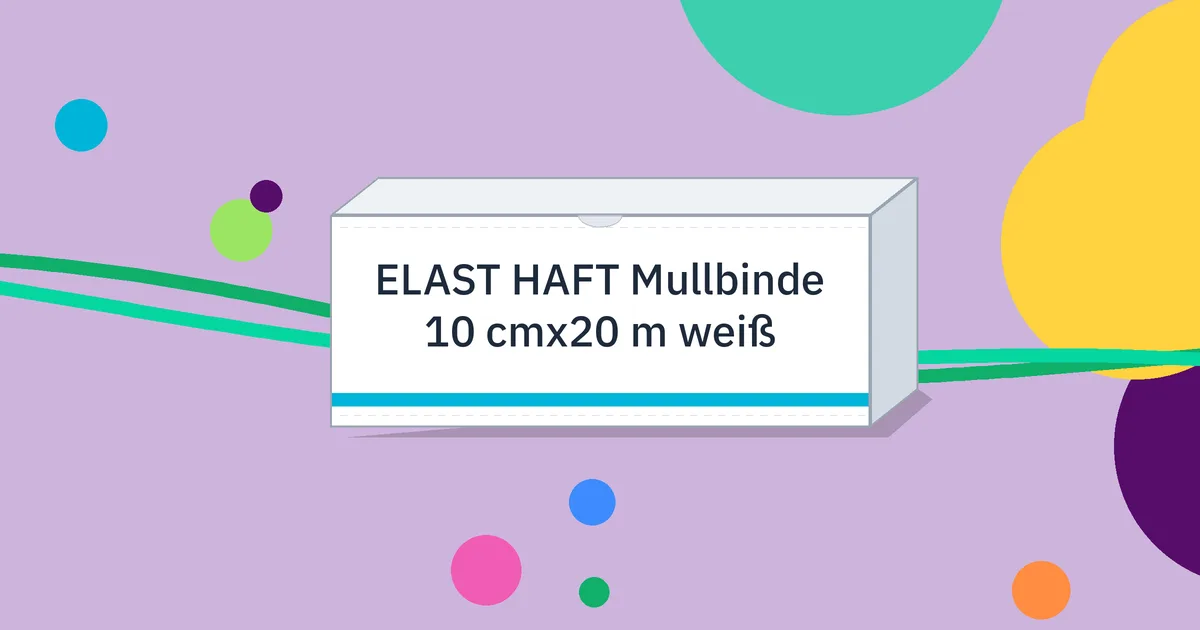 Symbolbild: Packung mit der Aufschrift ELAST HAFT Mullbinde 10 cmx20 m weiß (PZN 10810131) – Verfügbarkeit und Bezug in Apotheken in Frankfurt am Main