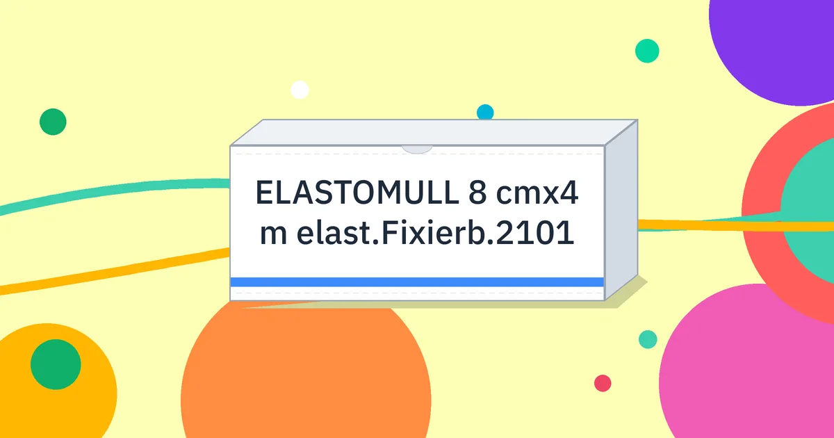 Symbolbild: Packung mit der Aufschrift ELASTOMULL 8 cmx4 m elast.Fixierb.2101 (PZN 16397577) – Verfügbarkeit und Bezug in Apotheken in Frankfurt am Main