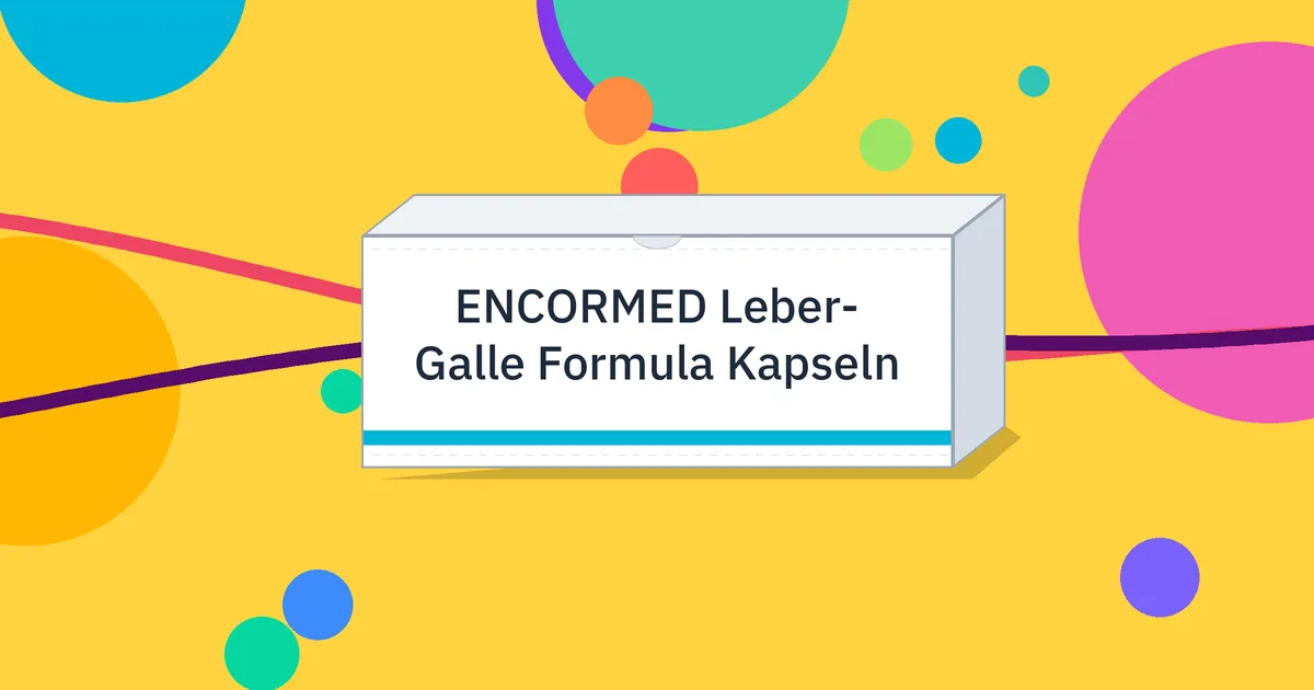 Symbolbild: Packung mit der Aufschrift ENCORMED Leber-Galle Formula Kapseln (PZN 12482731) – Verfügbarkeit und Bezug in Apotheken in Frankfurt am Main