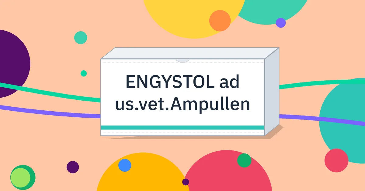 Symbolbild: Packung mit der Aufschrift ENGYSTOL ad us.vet.Ampullen (PZN 02585068) – Verfügbarkeit und Bezug in Apotheken in Frankfurt am Main
