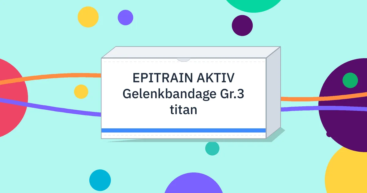 Symbolbild: Packung mit der Aufschrift EPITRAIN AKTIV Gelenkbandage Gr.3 titan (PZN 01286323) – Verfügbarkeit und Bezug in Apotheken in Frankfurt am Main