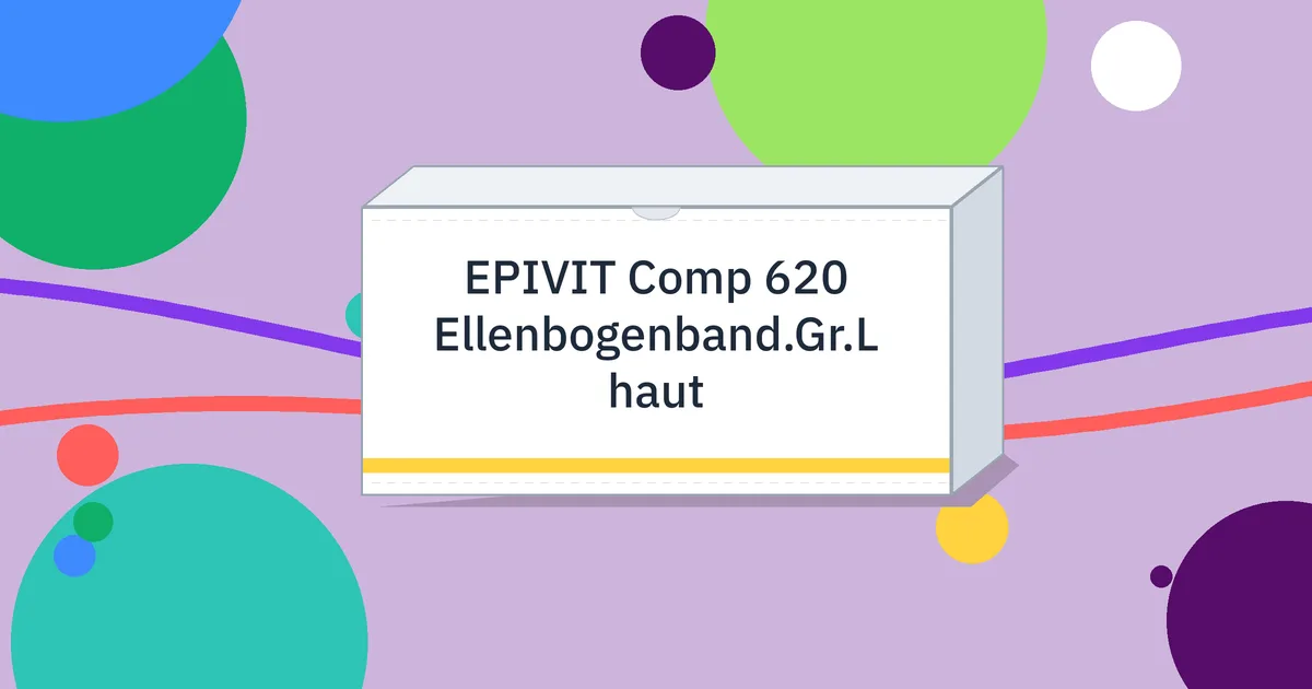 Symbolbild: Packung mit der Aufschrift EPIVIT Comp 620 Ellenbogenband.Gr.L haut (PZN 09403662) – Verfügbarkeit und Bezug in Apotheken in Frankfurt am Main