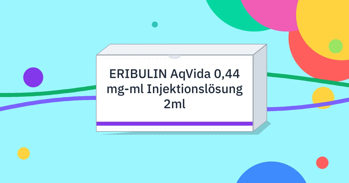 Symbolbild: Packung mit der Aufschrift ERIBULIN AqVida 0,44 mg-ml Injektionslösung 2ml (PZN 19441190) – Verfügbarkeit und Bezug in Apotheken in Frankfurt am Main