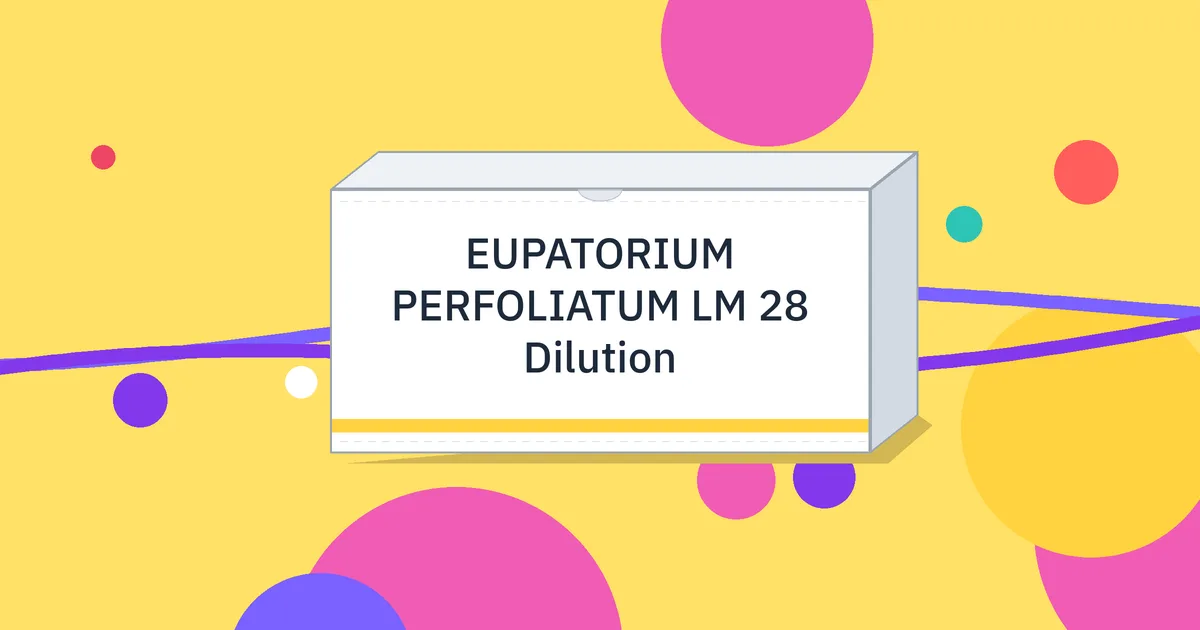 Symbolbild: Packung mit der Aufschrift EUPATORIUM PERFOLIATUM LM 28 Dilution (PZN 12846386) – Verfügbarkeit und Bezug in Apotheken in Frankfurt am Main