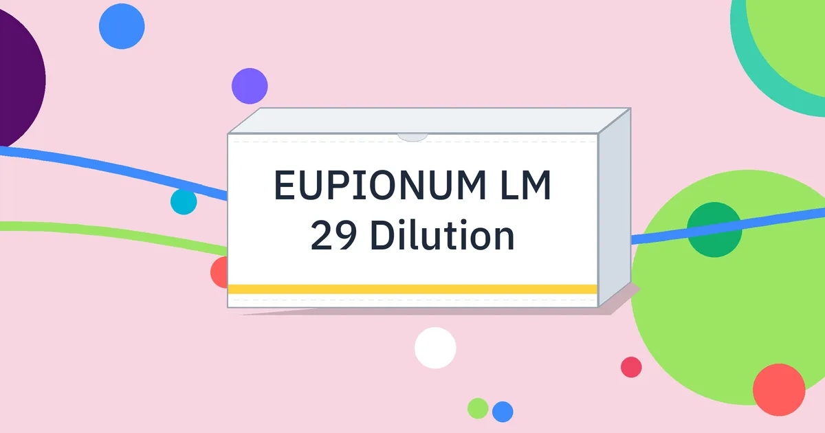 Symbolbild: Packung mit der Aufschrift EUPIONUM LM 29 Dilution (PZN 13483885) – Verfügbarkeit und Bezug in Apotheken in Frankfurt am Main