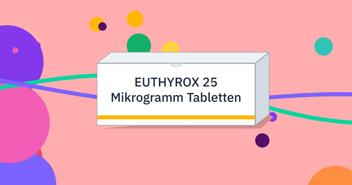 Symbolbild: Packung mit der Aufschrift EUTHYROX 25 Mikrogramm Tabletten (PZN 03542322) – Verfügbarkeit und Bezug in Apotheken in Frankfurt am Main